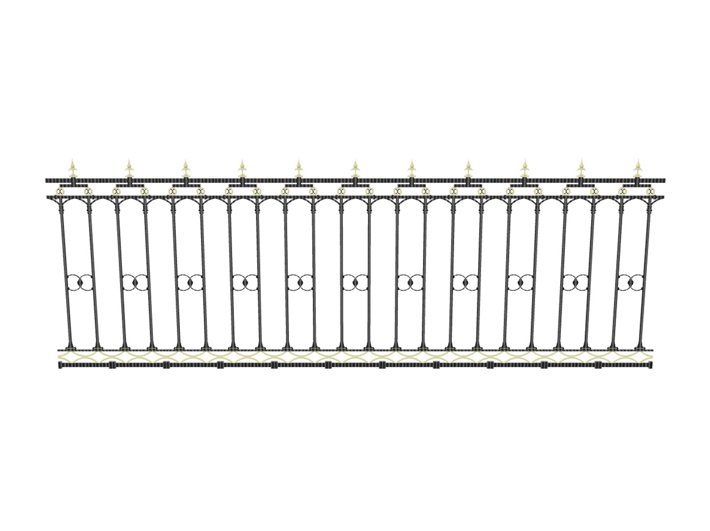 3D Iron Railing 3D Models 10 Vintage Patterns SKP FBX OBJ STL Model ...