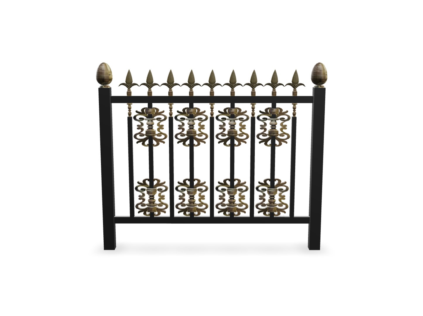 3D Iron Railing 3D Models 10 Vintage Patterns SKP FBX OBJ STL Model ...