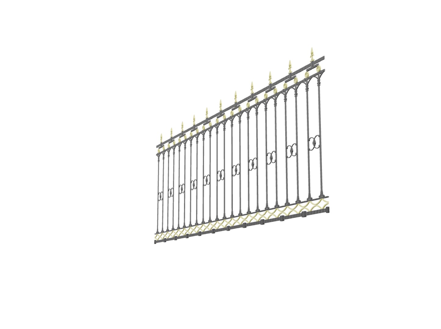 3D Iron Railing 3D Models 10 Vintage Patterns SKP FBX OBJ STL Model ...