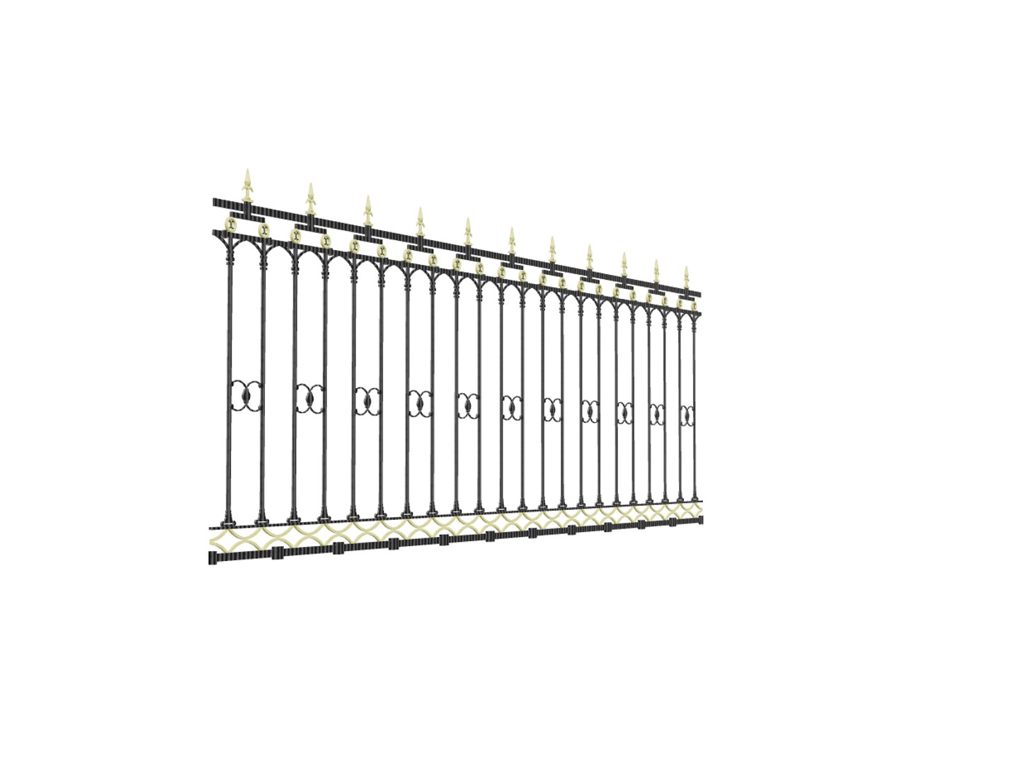 3D Iron Railing 3D Models 10 Vintage Patterns SKP FBX OBJ STL Model ...