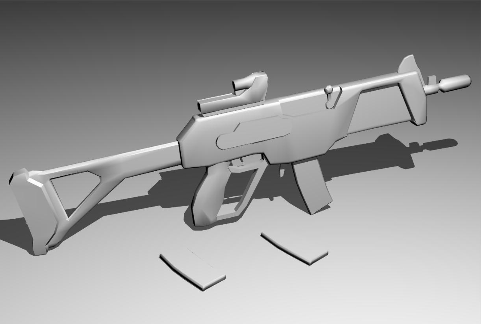 3d model imi magal assault rifle