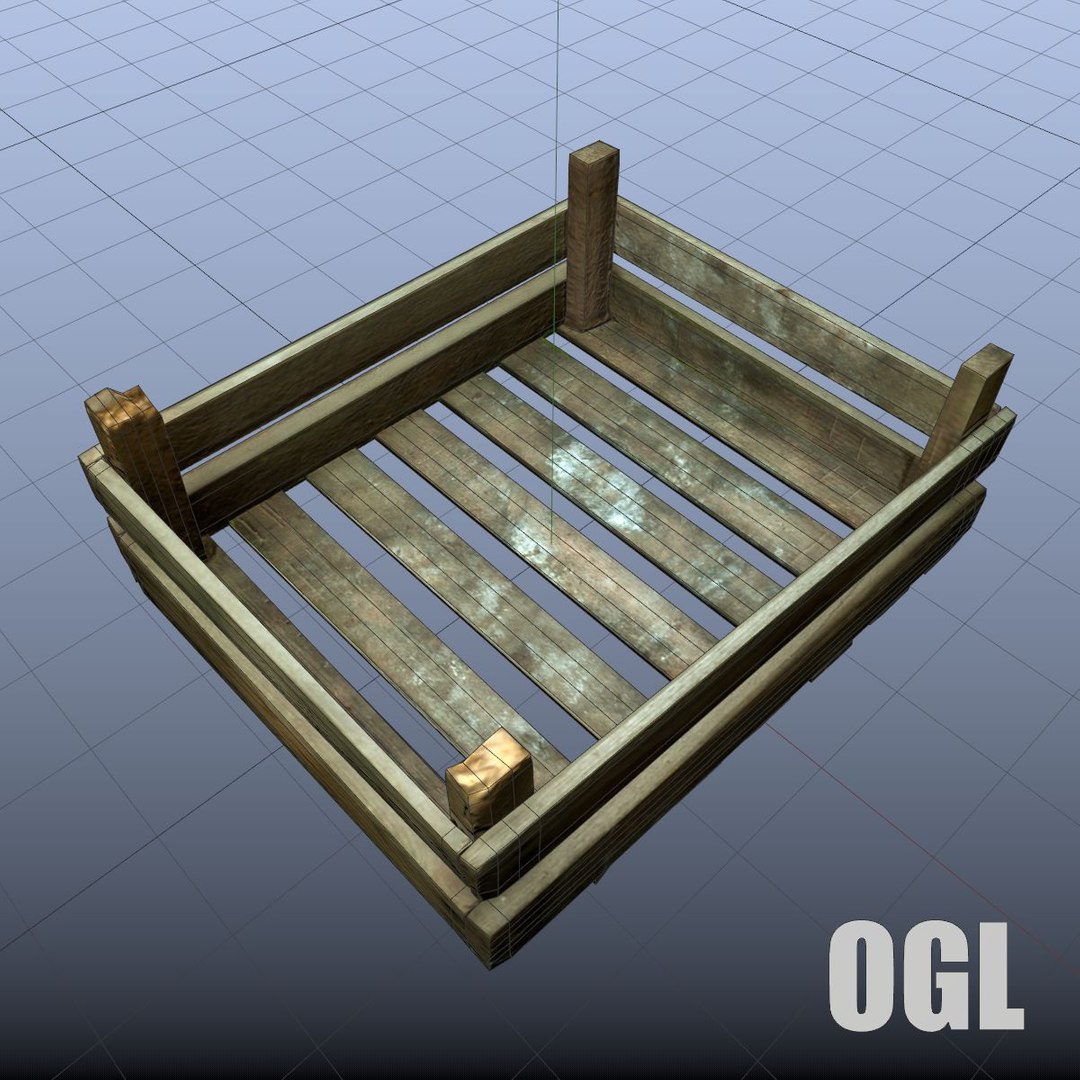 Wooden Box Small 3d Obj