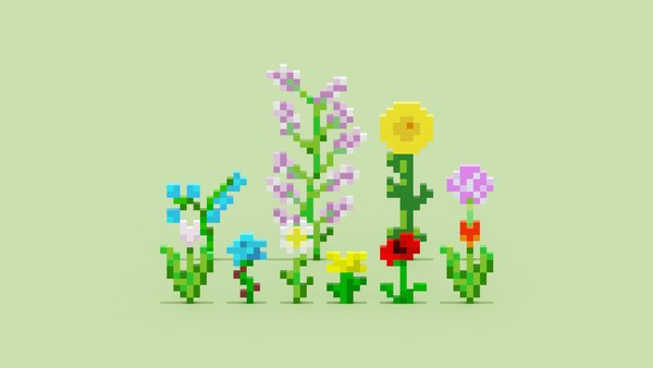 modelo 3d Modelo 3D de flores de Minecraft - TurboSquid 1952314