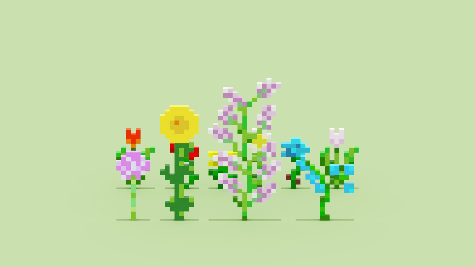 3D Minecraft Flowers 3D Model Model - TurboSquid 1952314