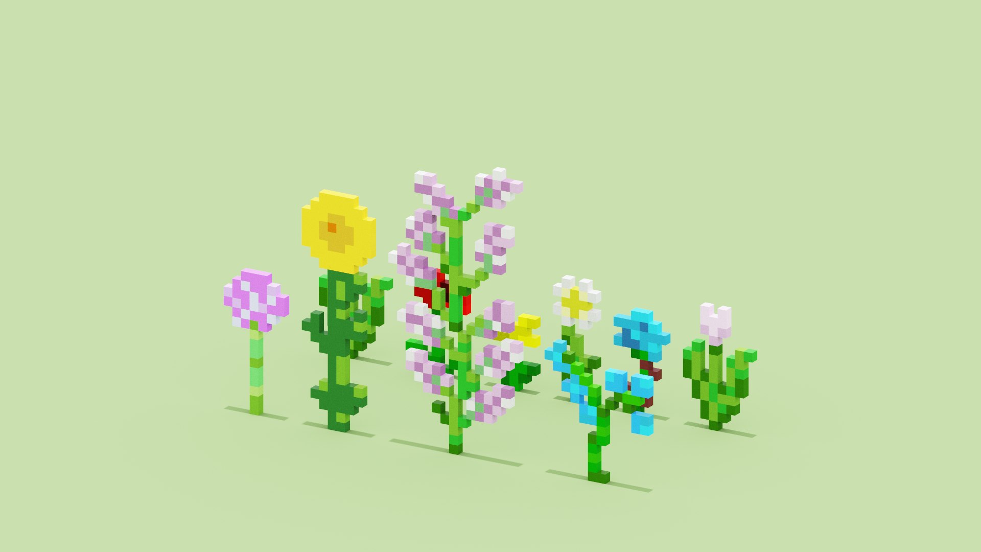 3D Minecraft Flowers 3D Model Model - TurboSquid 1952314