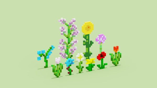 modelo 3d Modelo 3D de flores de Minecraft - TurboSquid 1952314