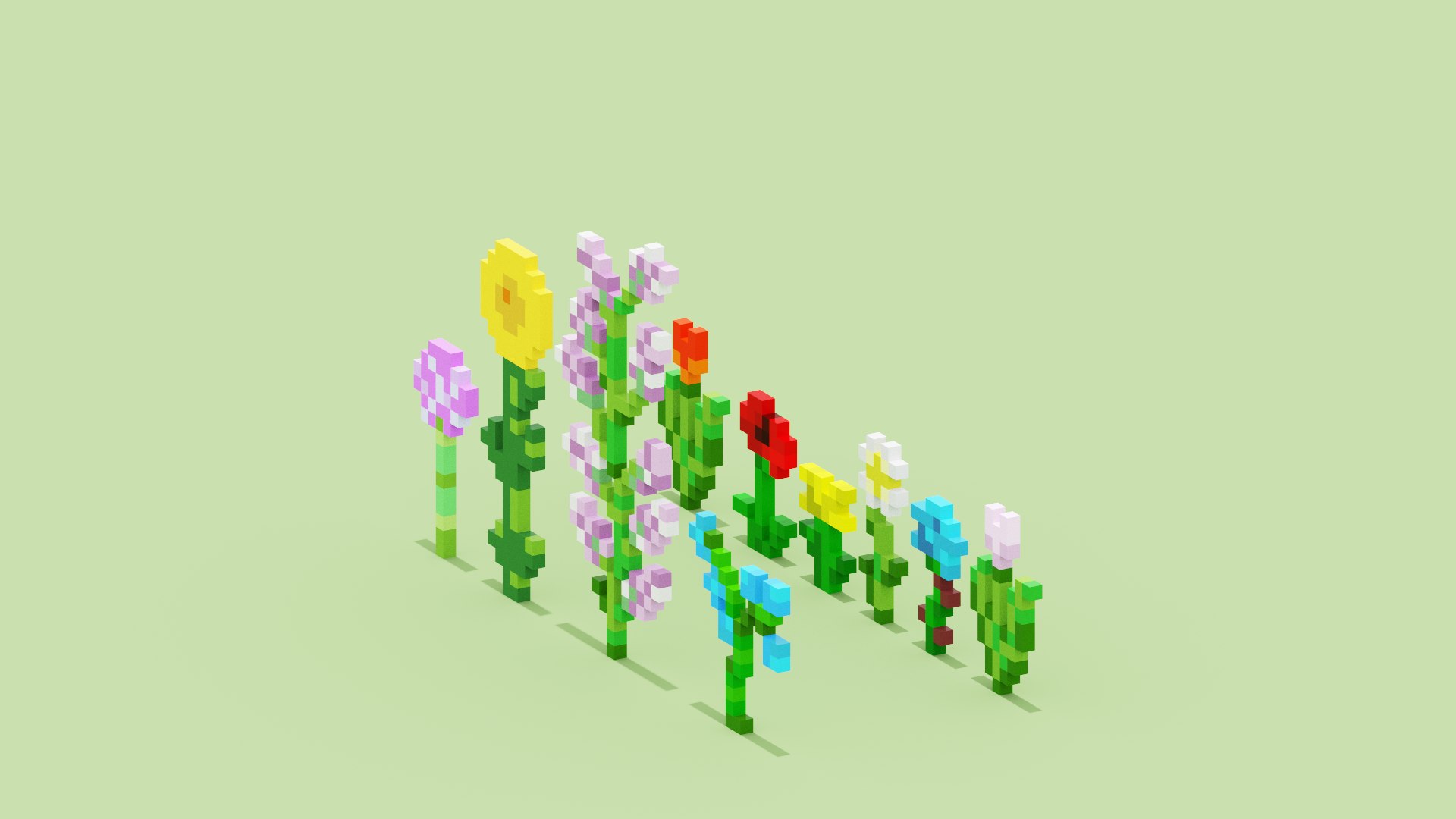 3D Minecraft Flowers 3D Model Model - TurboSquid 1952314