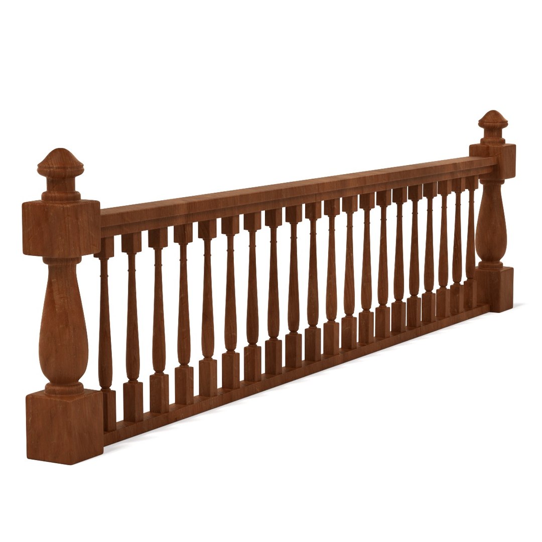 Wooden Railings 3d Model