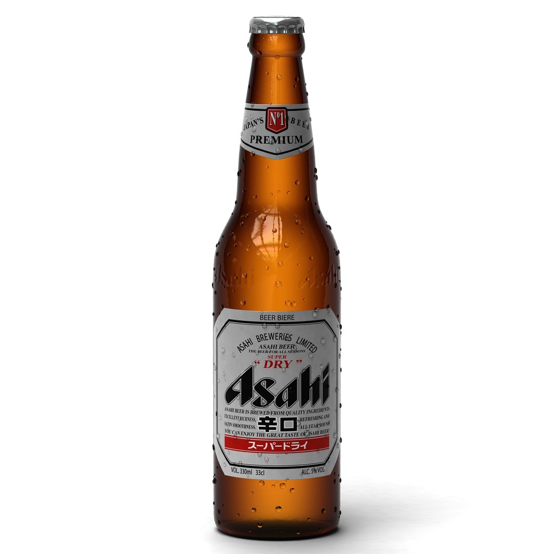 3d Model Asahi Beer Bottle