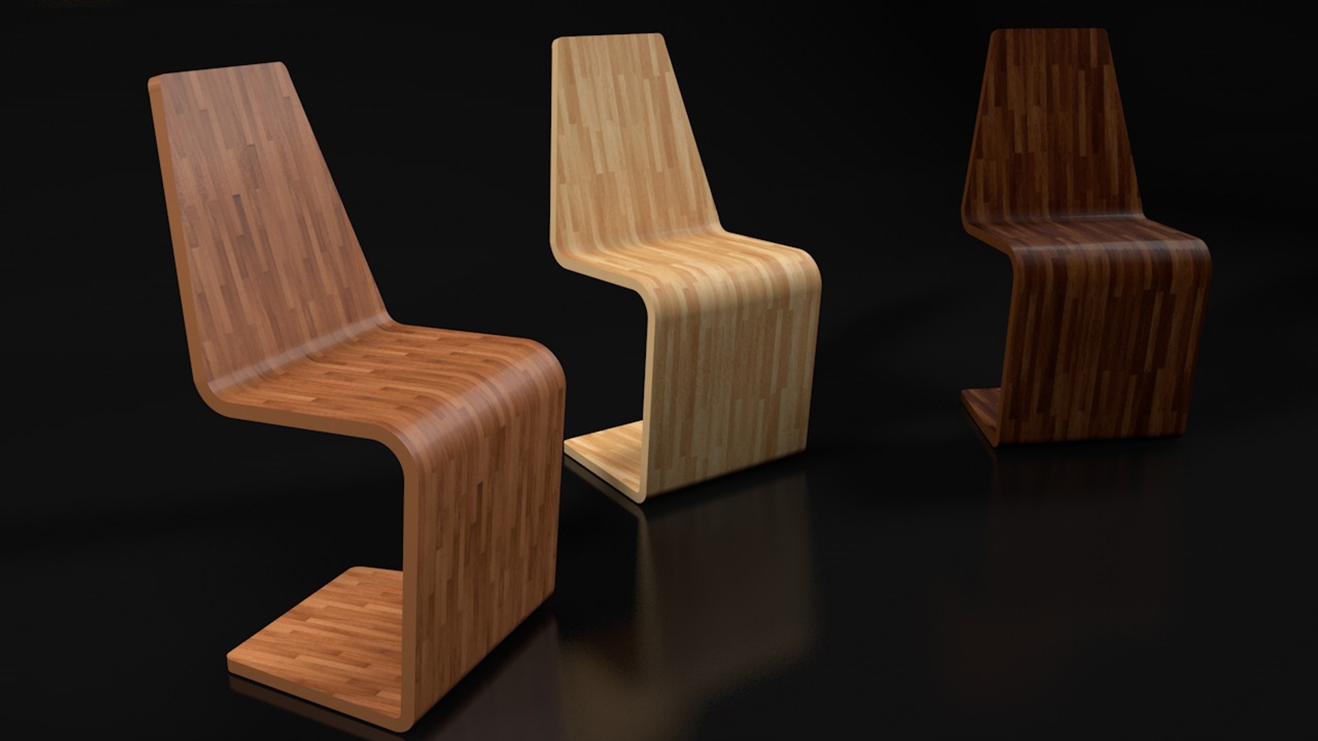 wooden chair 3d c4d