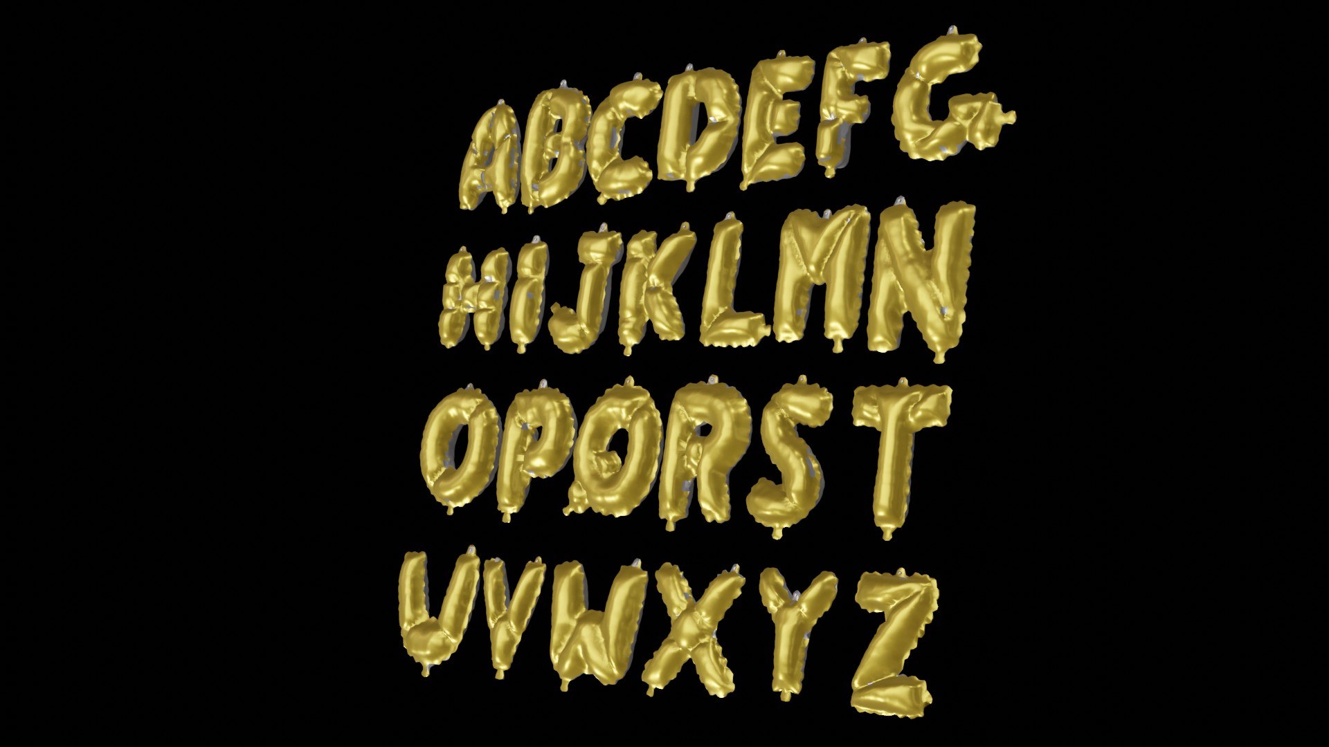 3D Alphabet balloon model - TurboSquid 1782327