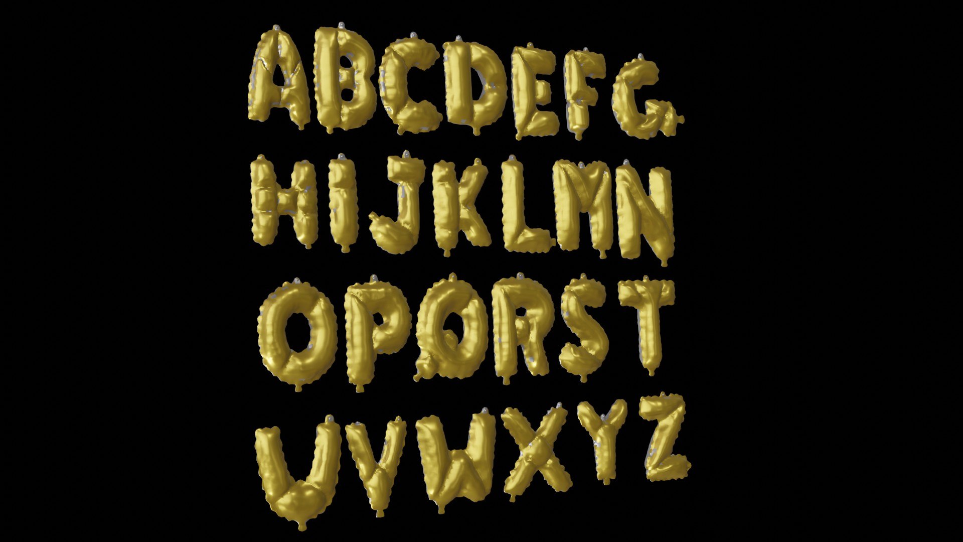 3D Alphabet balloon model - TurboSquid 1782327