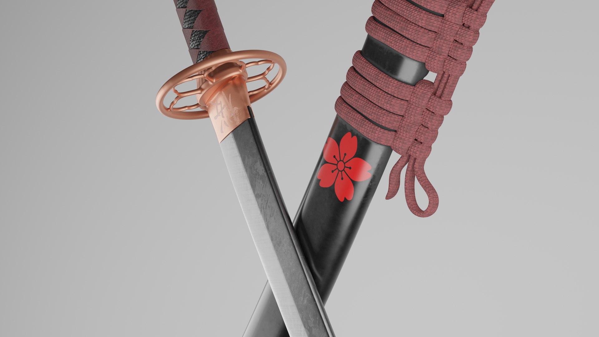 Japanese Katana Sword - Sakura Flower Themed 3D Model - TurboSquid 1920004