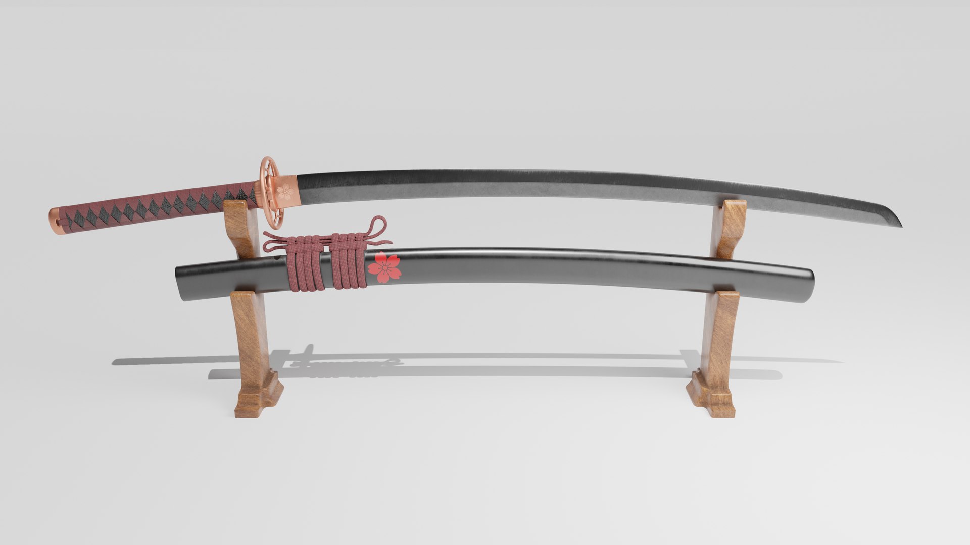 Japanese Katana Sword - Sakura Flower Themed 3D Model - TurboSquid 1920004
