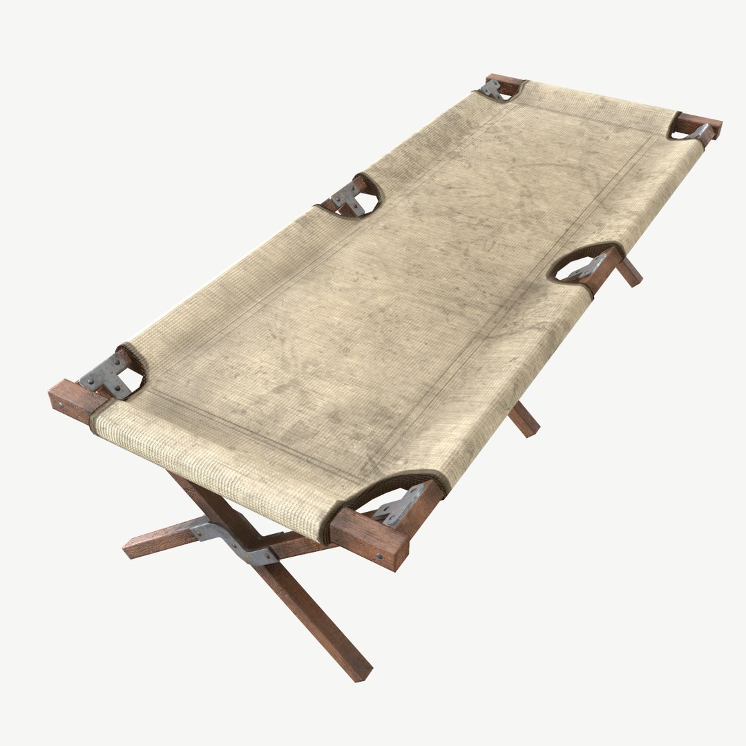 American Army Folding Bed 3D Model - TurboSquid 1648038