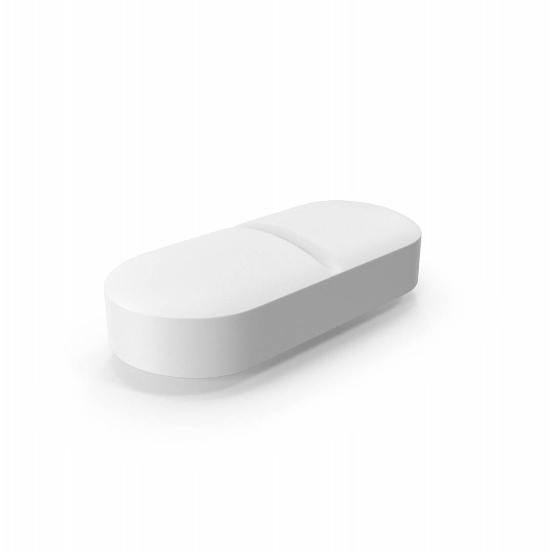 3D White Pill Model - TurboSquid 1846861