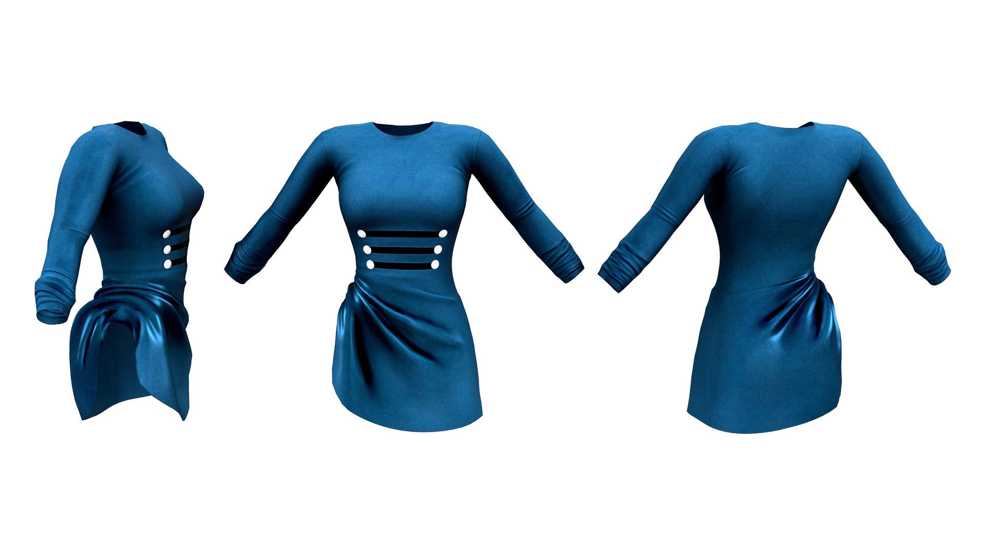 3D Lifted Hip Effect Dress - TurboSquid 1783896