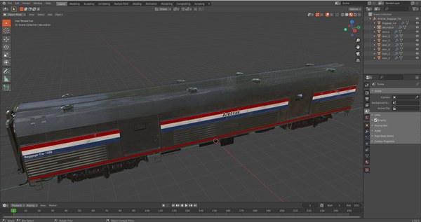 modelo 3d Vagón de equipaje Amtrak - TurboSquid 2153034