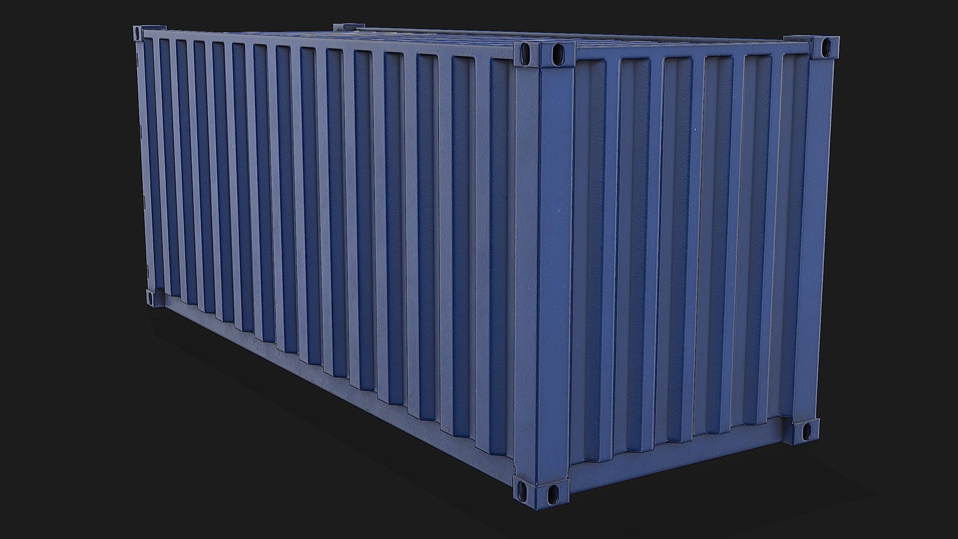 3D Model 24ft Shipping Container - Blue - TurboSquid 2151266