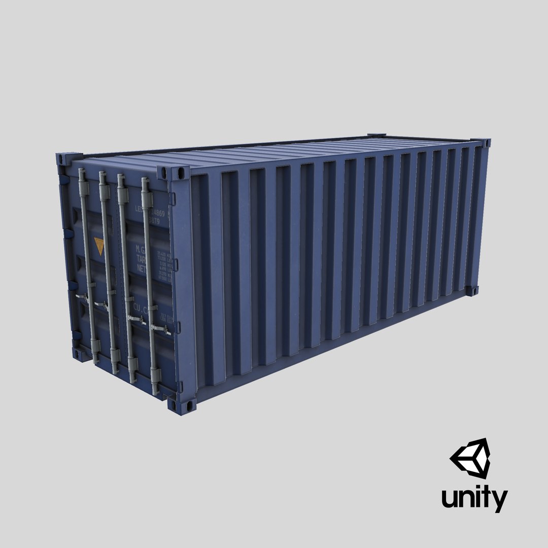 3D Model 24ft Shipping Container - Blue - TurboSquid 2151266