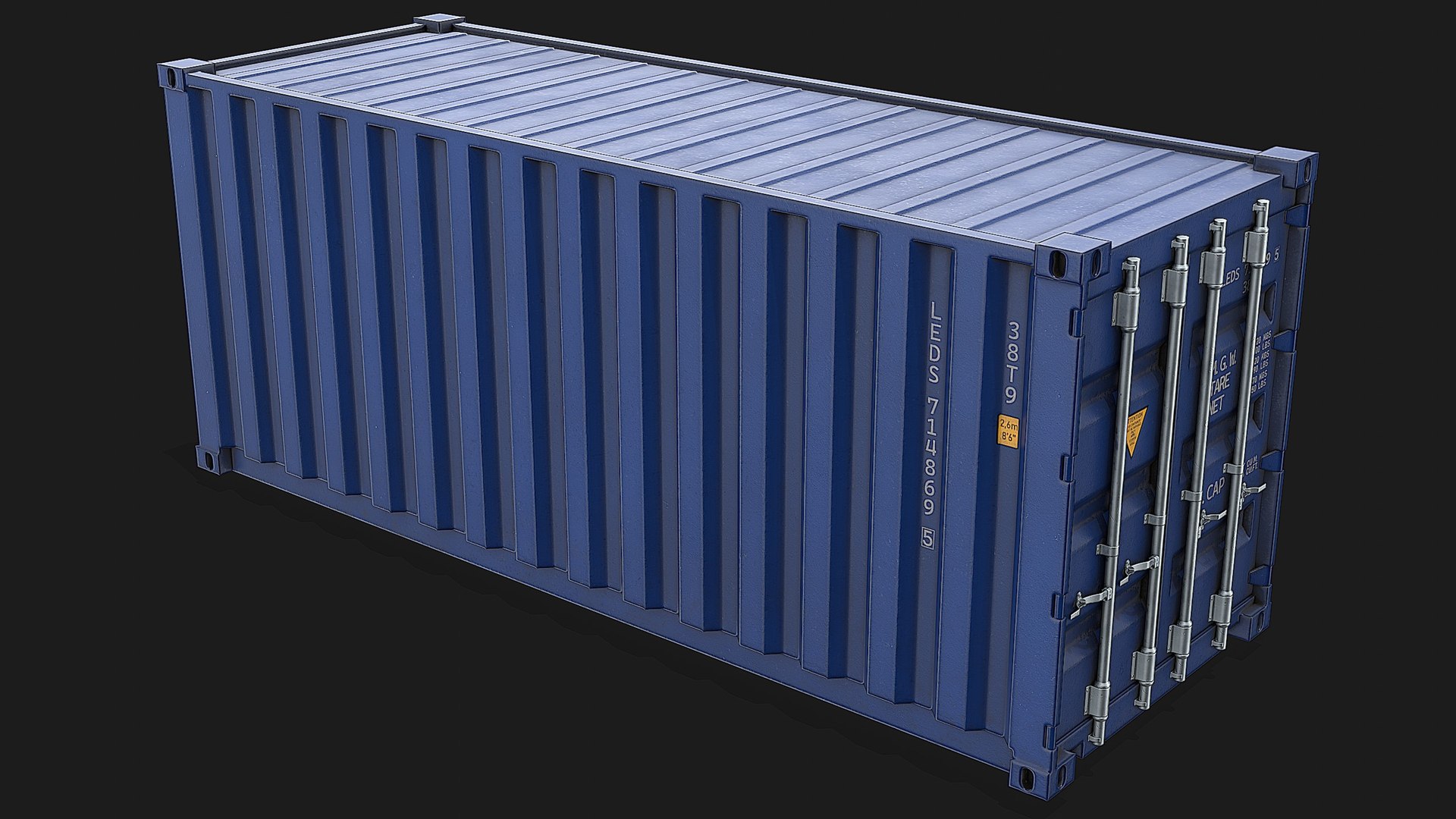 3D Model 24ft Shipping Container - Blue - TurboSquid 2151266