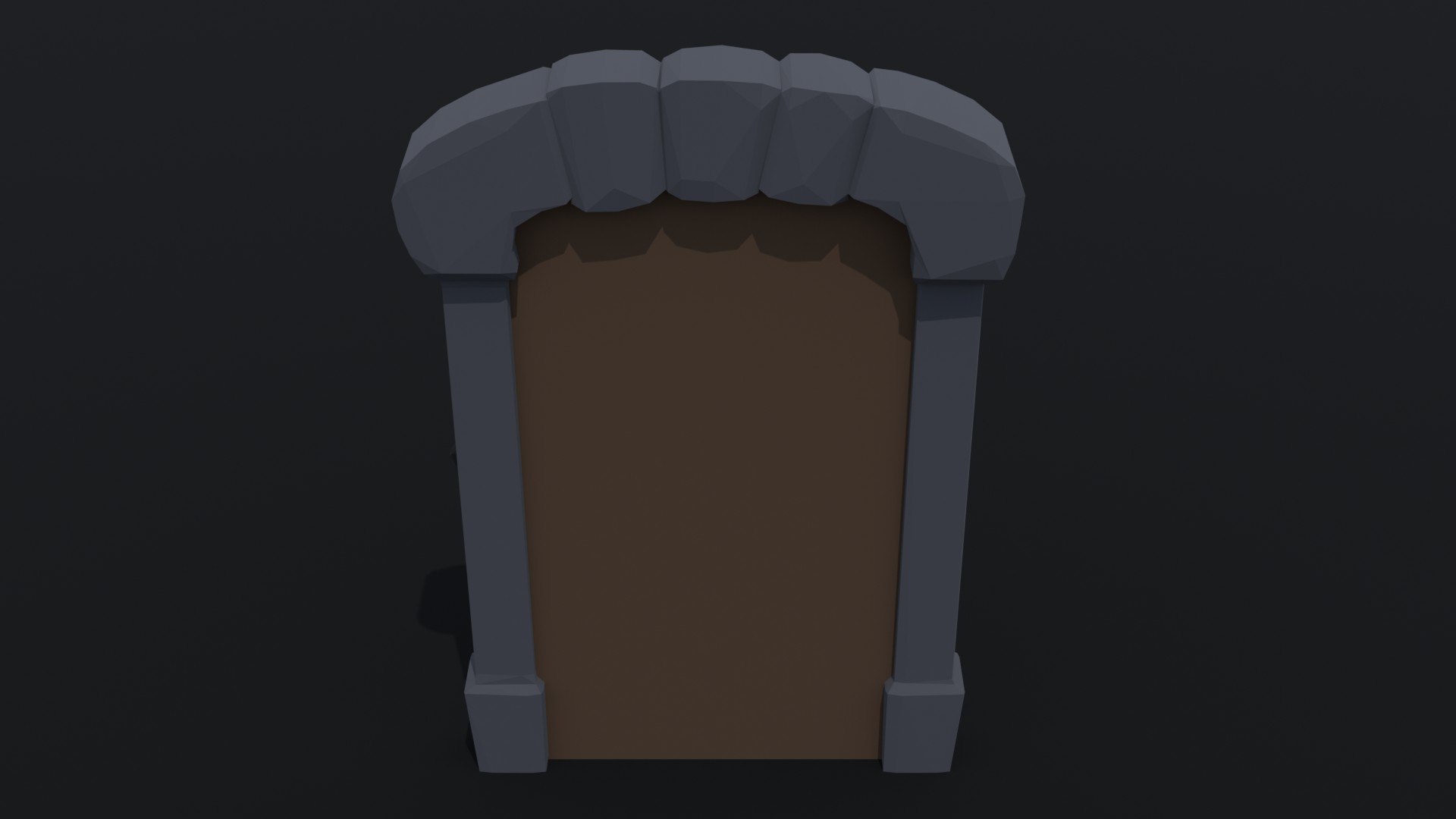 Low-poly cartoon fantasy dungeon door Polygonal Style 3D model ...