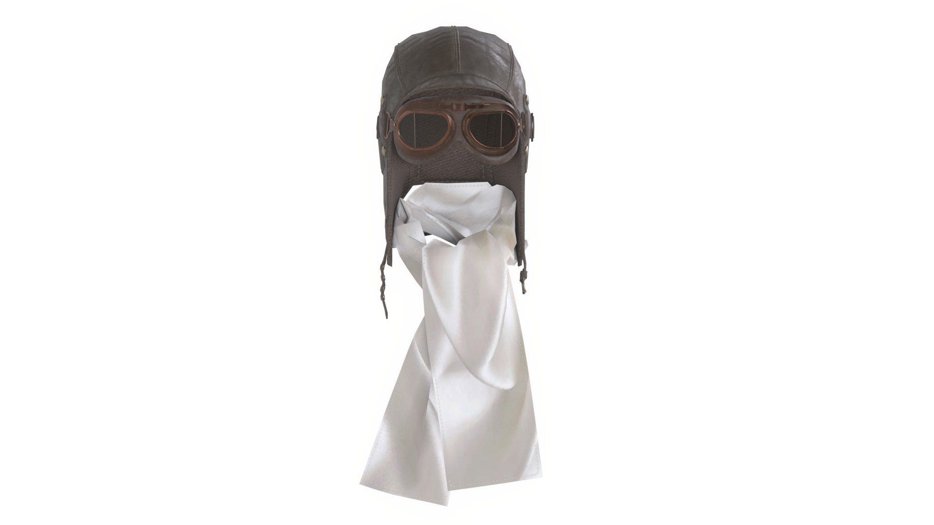 Aviator Goggles Hat Scarf Set - Brown - Game Asset Model - TurboSquid ...