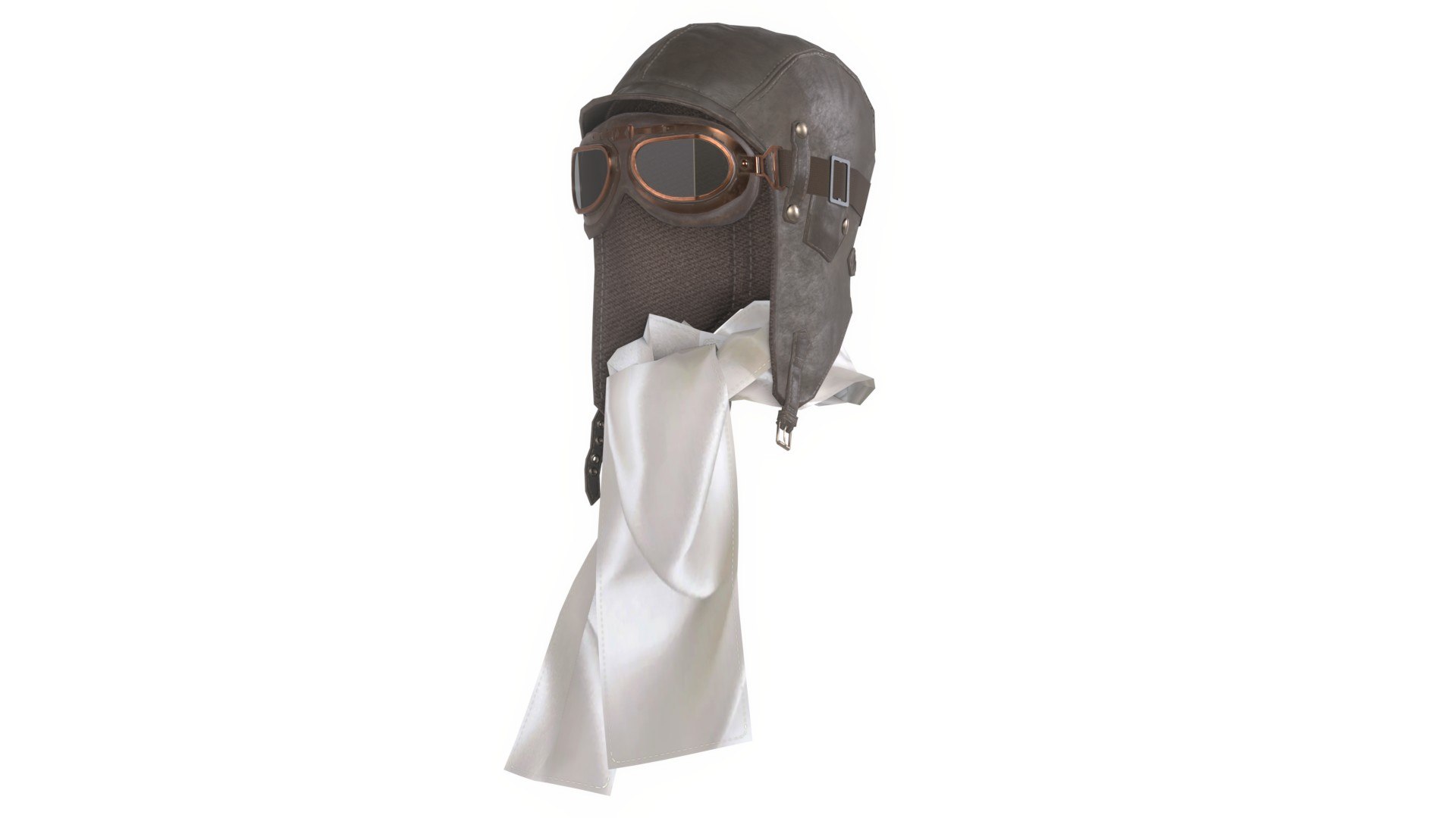 Aviator Goggles Hat Scarf Set - Brown - Game Asset model - TurboSquid ...