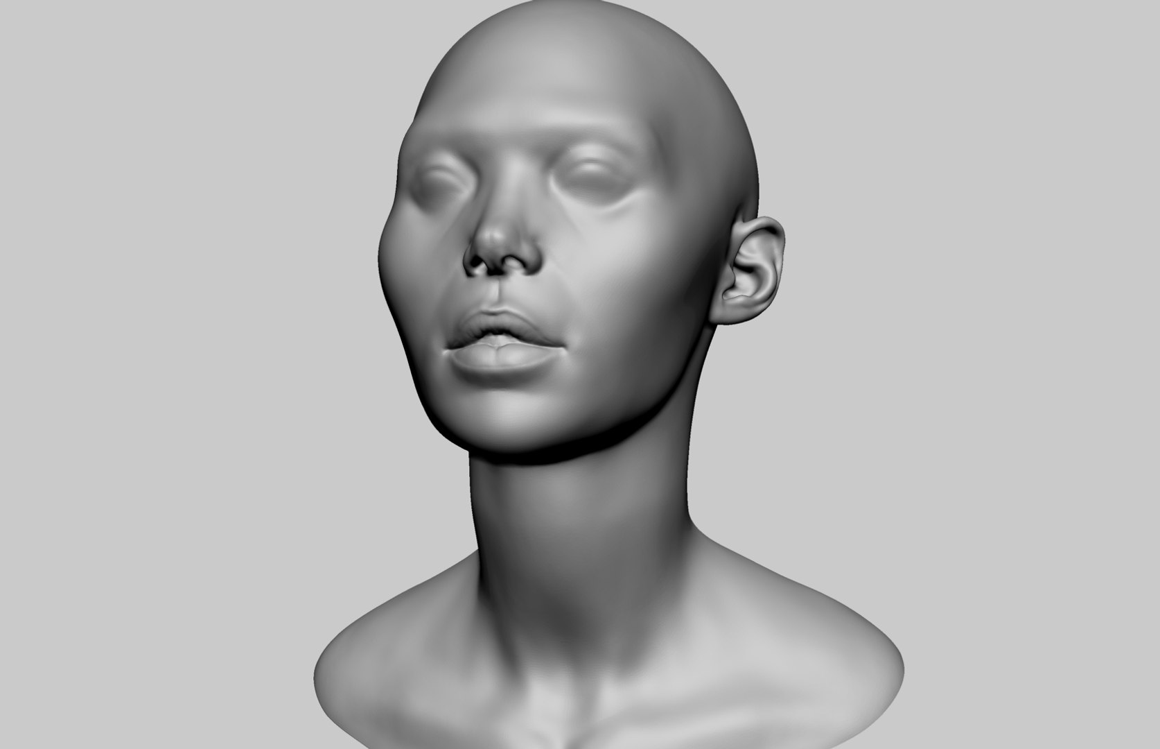 Base female head anatomy model - TurboSquid 1600343