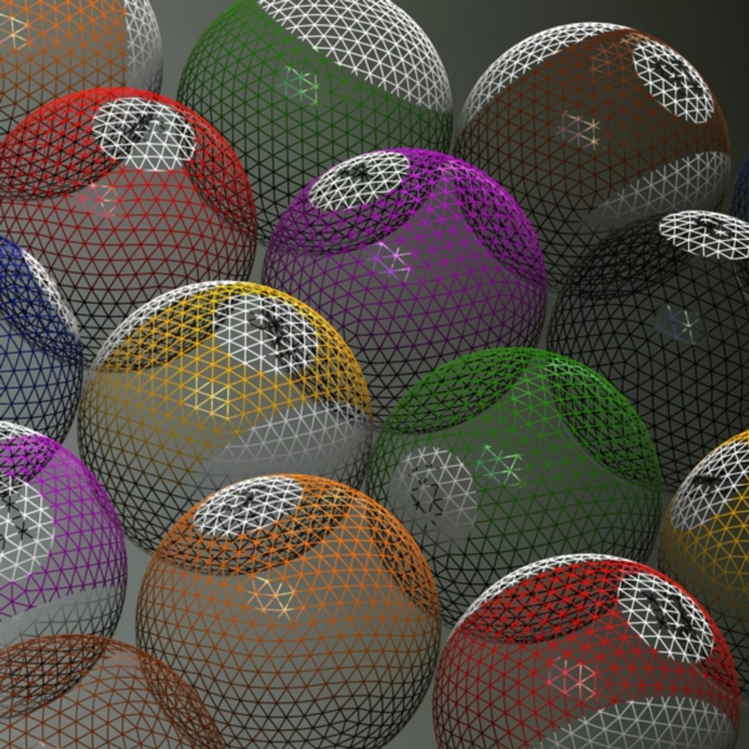 Sets 3 Billiard Balls 3d Model