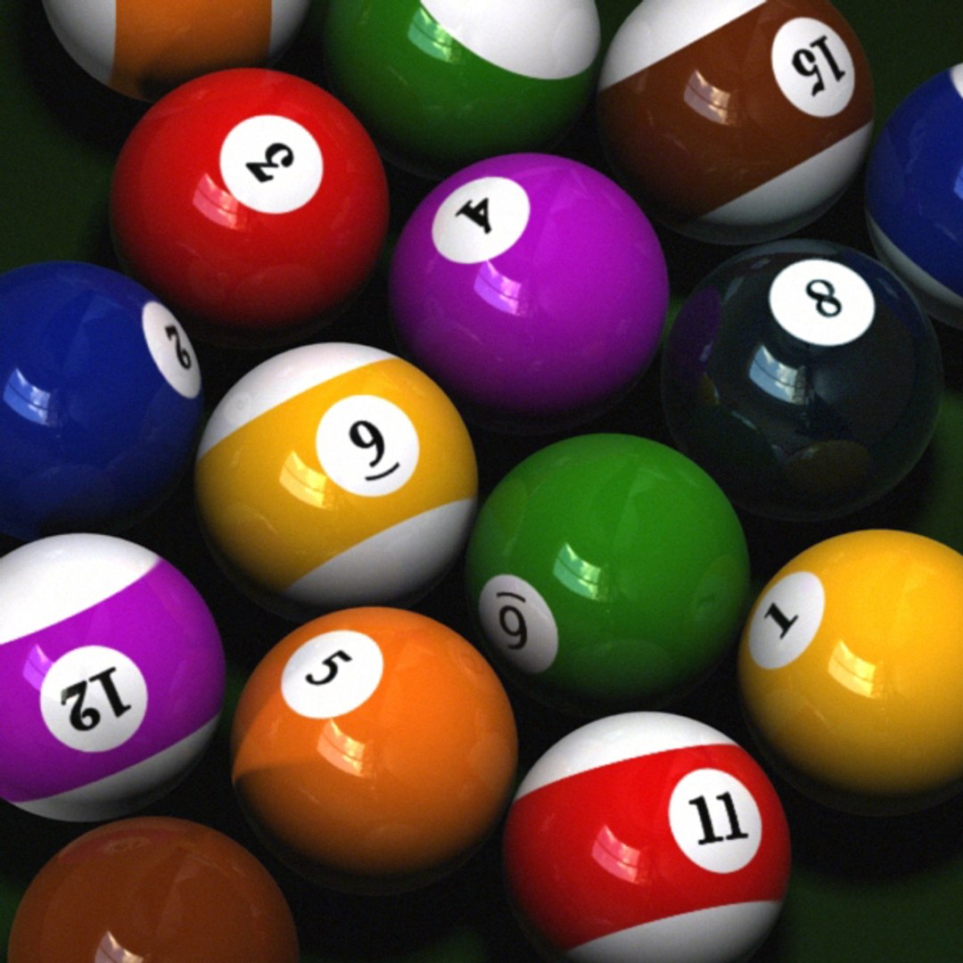 Sets 3 Billiard Balls 3d Model