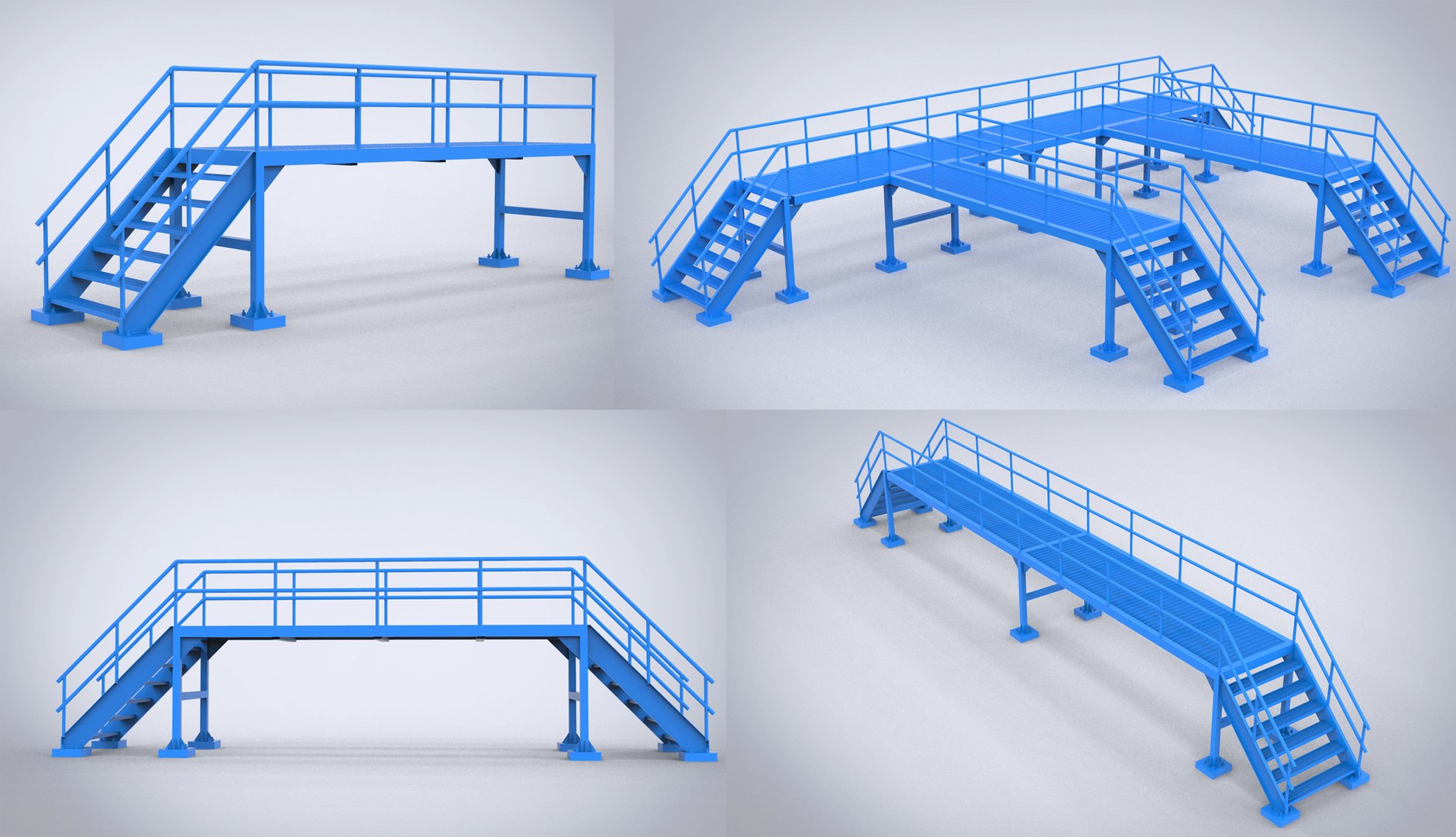 Modular Industrial Metal Platforms 3D - TurboSquid 1938954