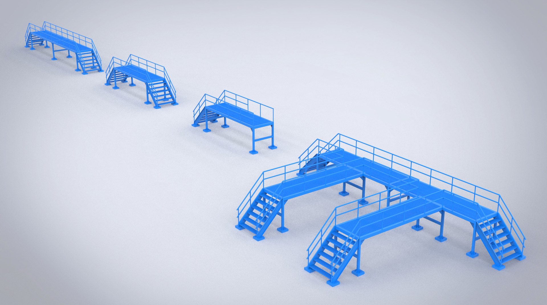Modular Industrial Metal Platforms 3D - TurboSquid 1938954