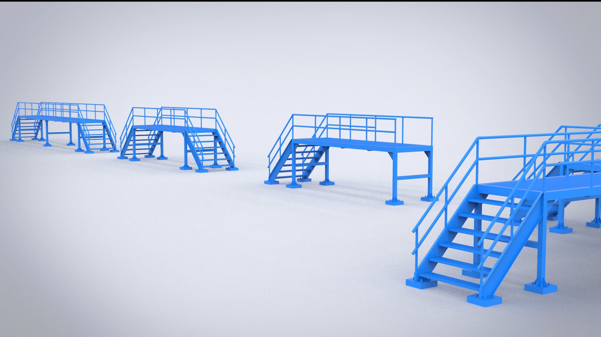 Modular Industrial Metal Platforms 3D - TurboSquid 1938954