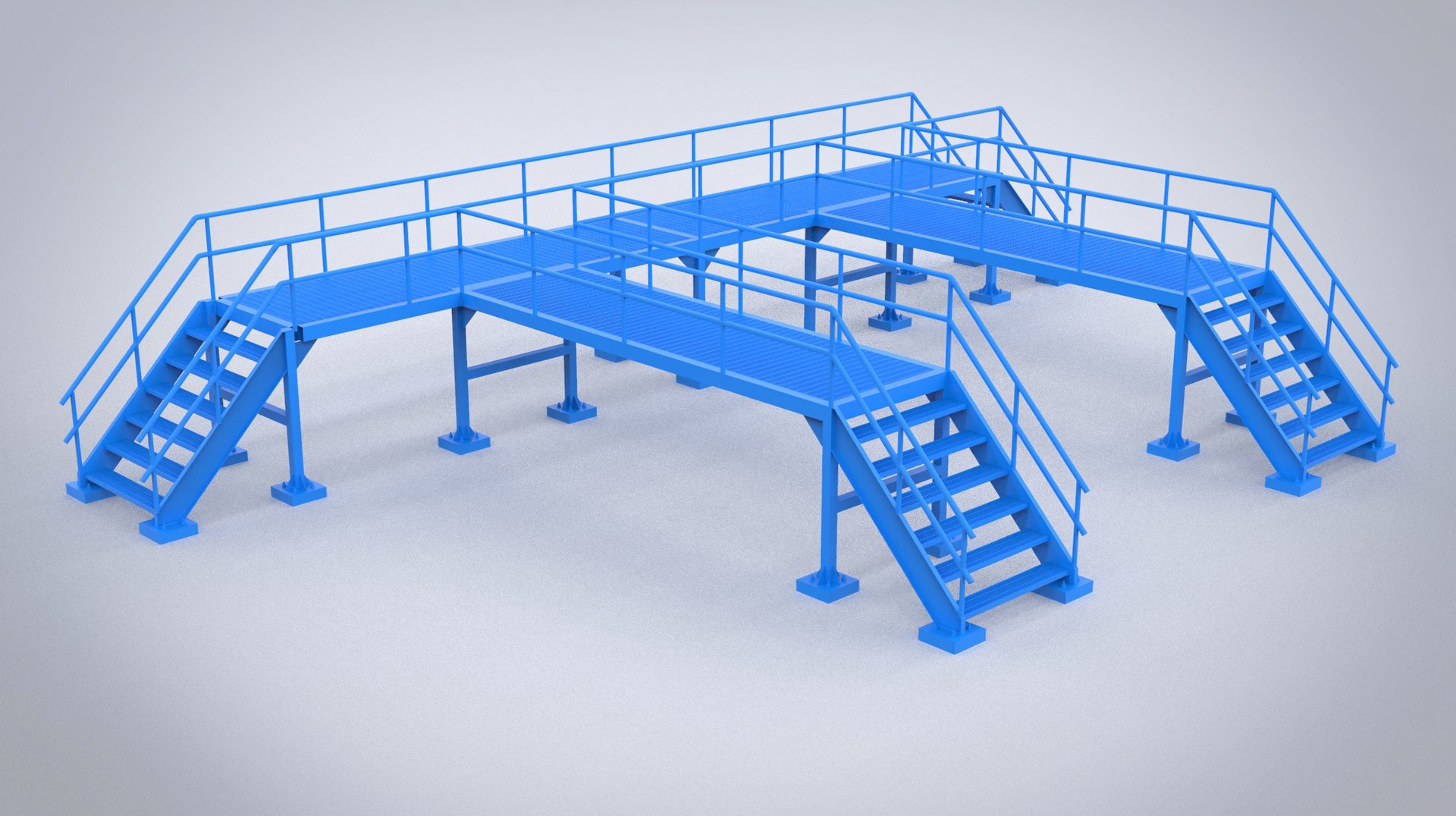 Modular Industrial Metal Platforms 3D - TurboSquid 1938954