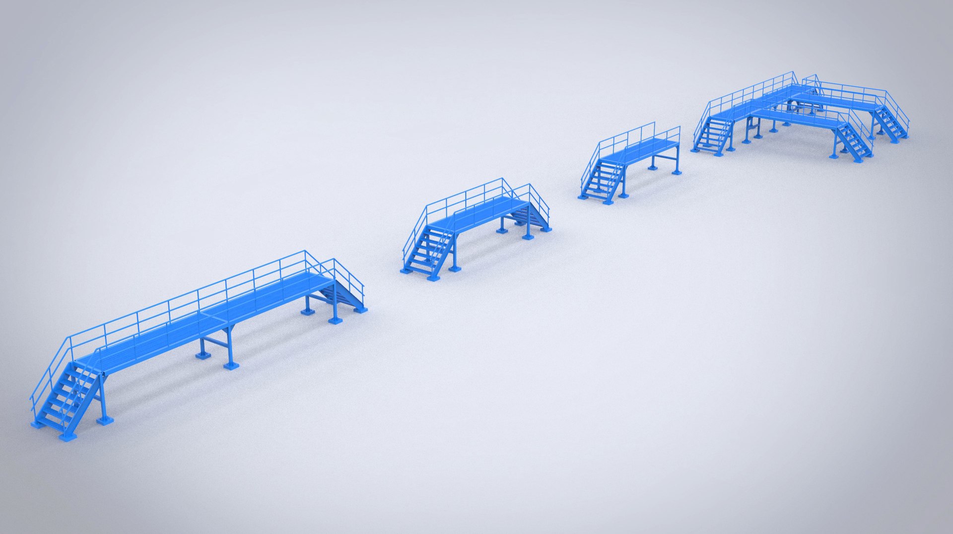 Modular Industrial Metal Platforms 3D - TurboSquid 1938954