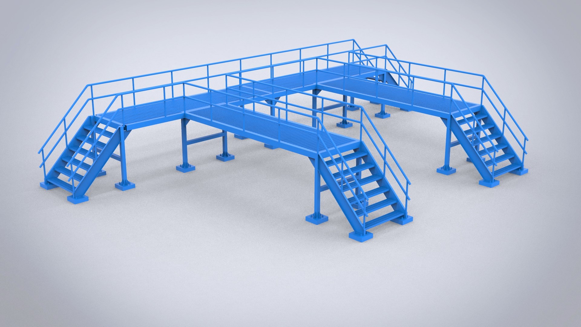 Modular Industrial Metal Platforms 3D - TurboSquid 1938954