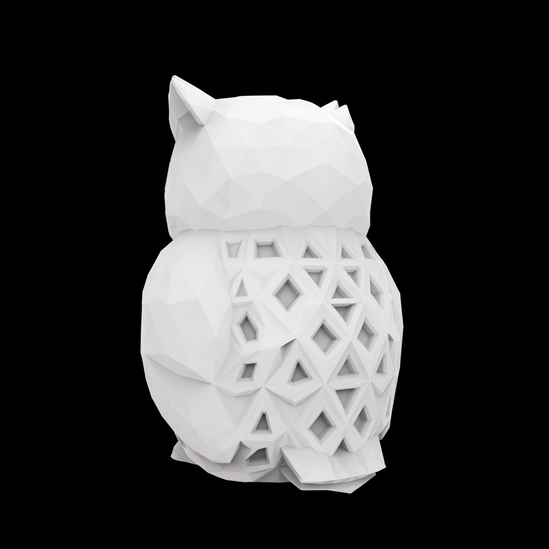 3D LowPoly Patterned Owl 3D Print Model Geometric Sculpture ...