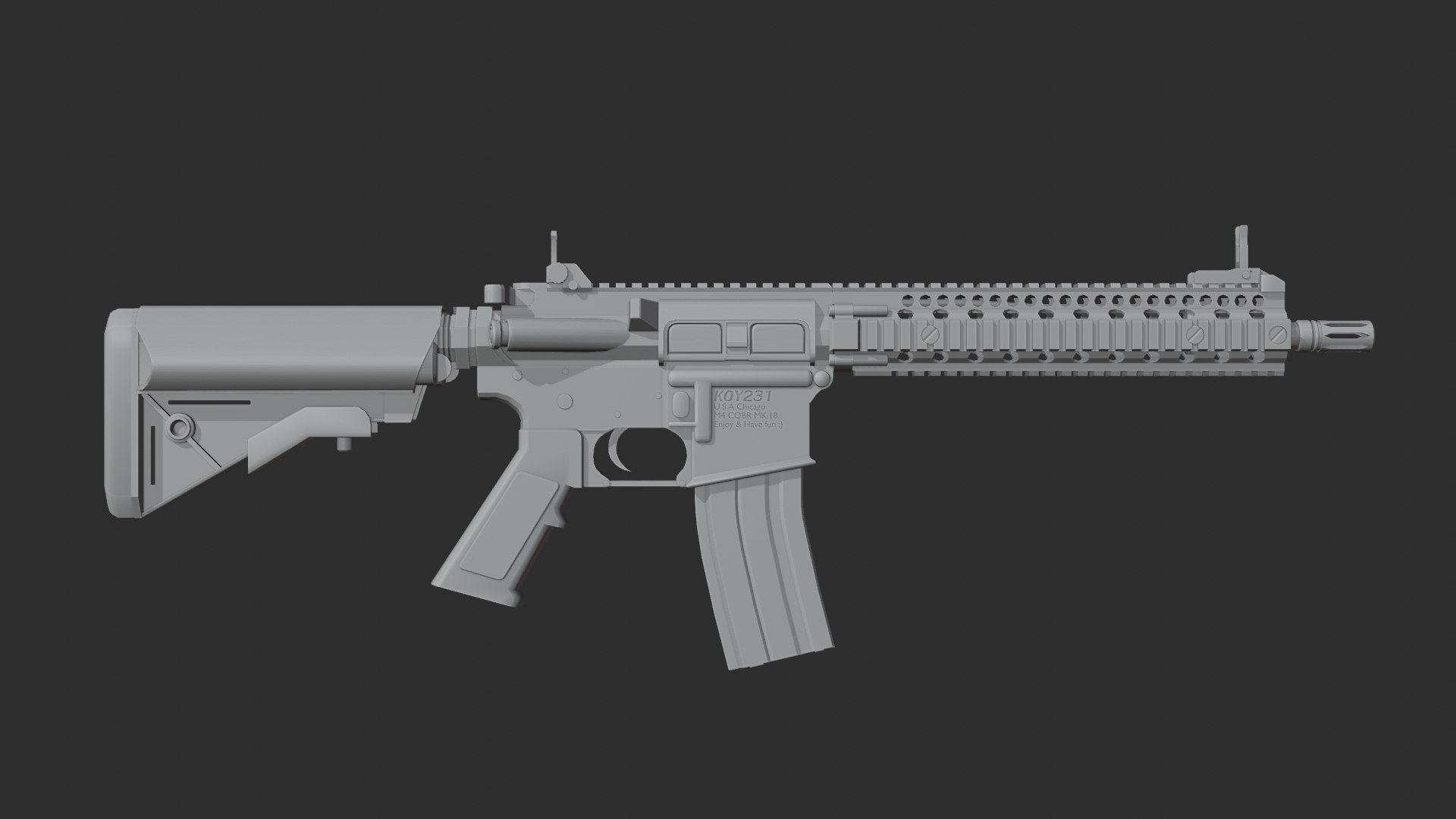 MK18 CQBR 3D model - TurboSquid 1802015