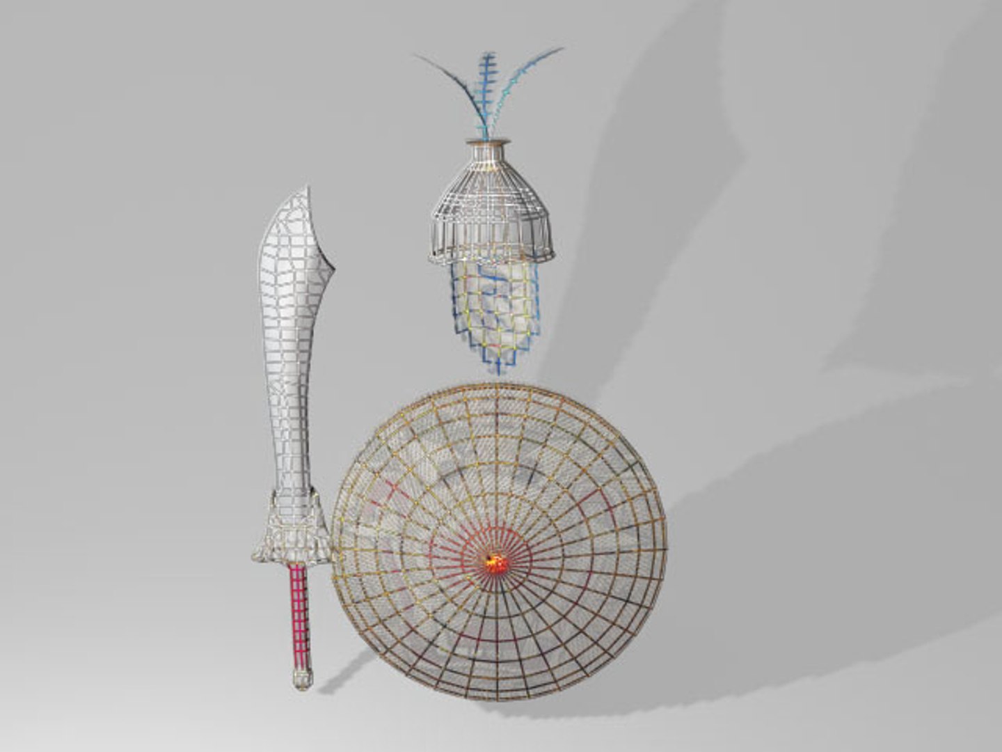 3d Model Fantasy Shield Chinese Helmet