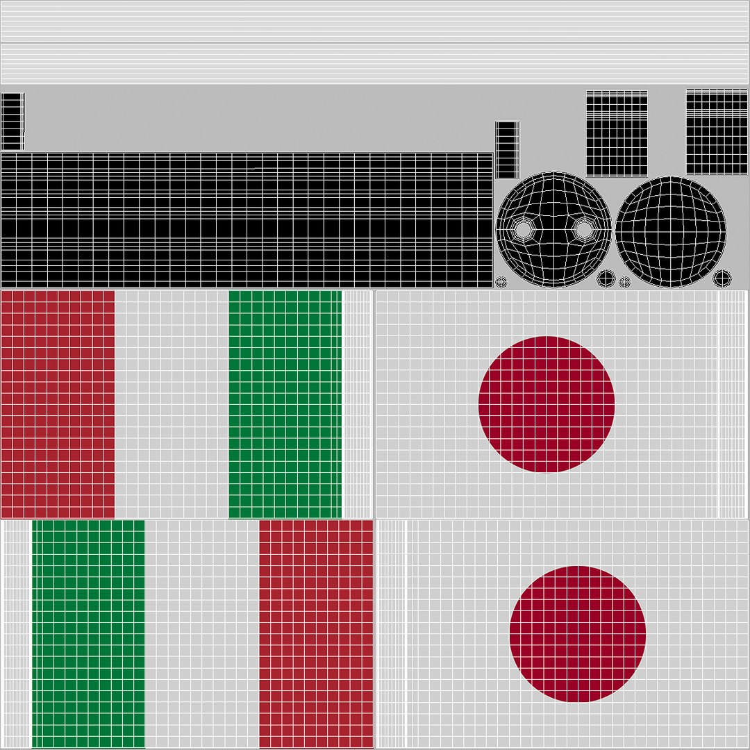 Table Flags Italy Japan 3D Model - TurboSquid 1476396