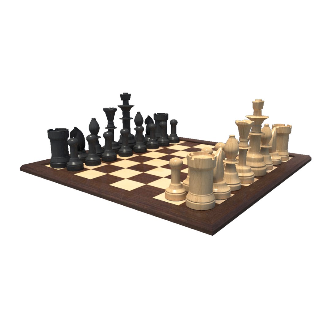 Wooden Chess Coins Set 3D - TurboSquid 1290399
