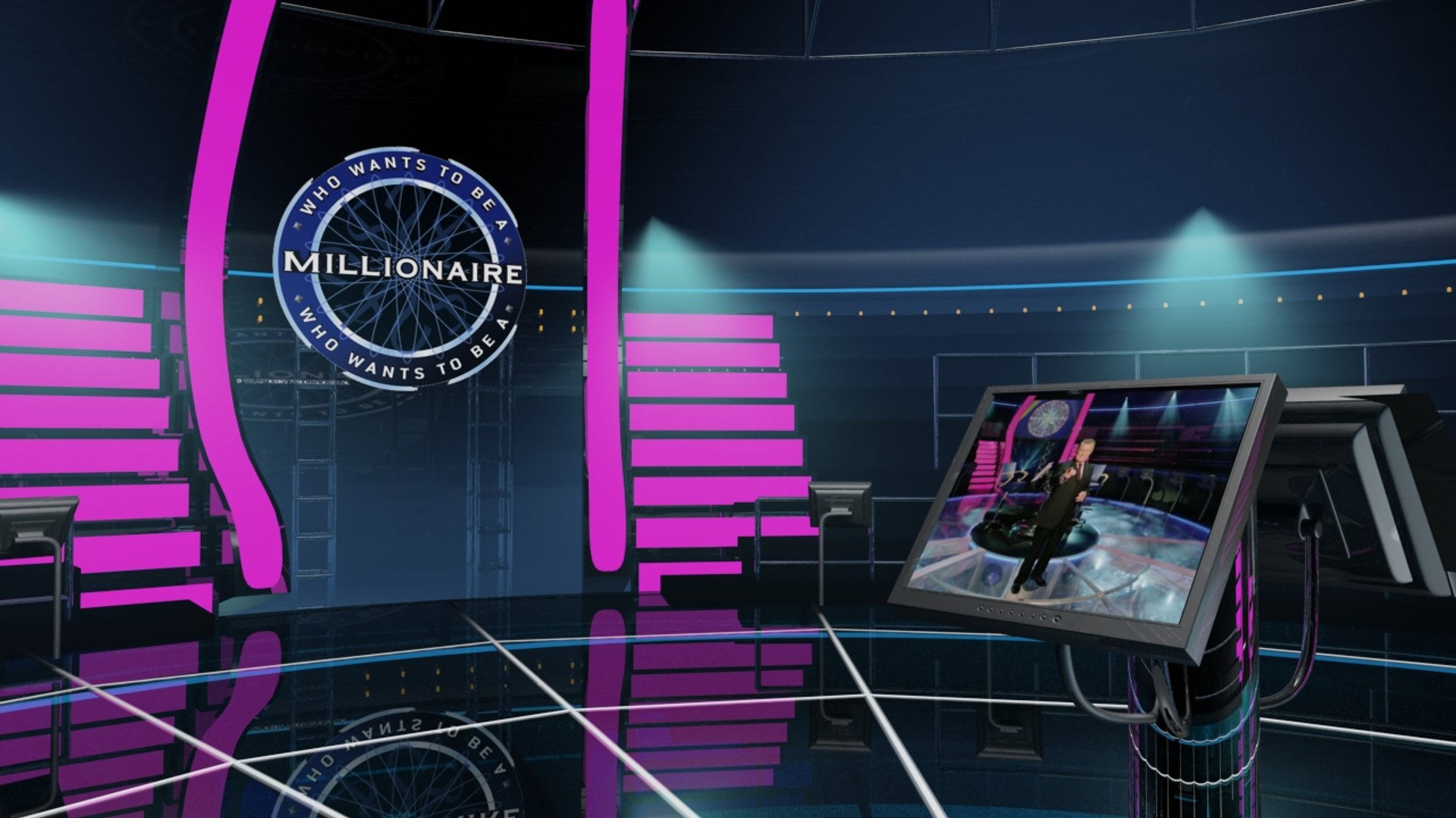 3d Television Millionaire Studio Scene Model