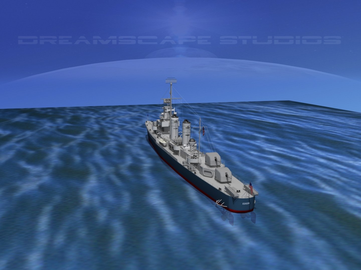 3d Anti-aircraft Destroyers Class Gleaves Model