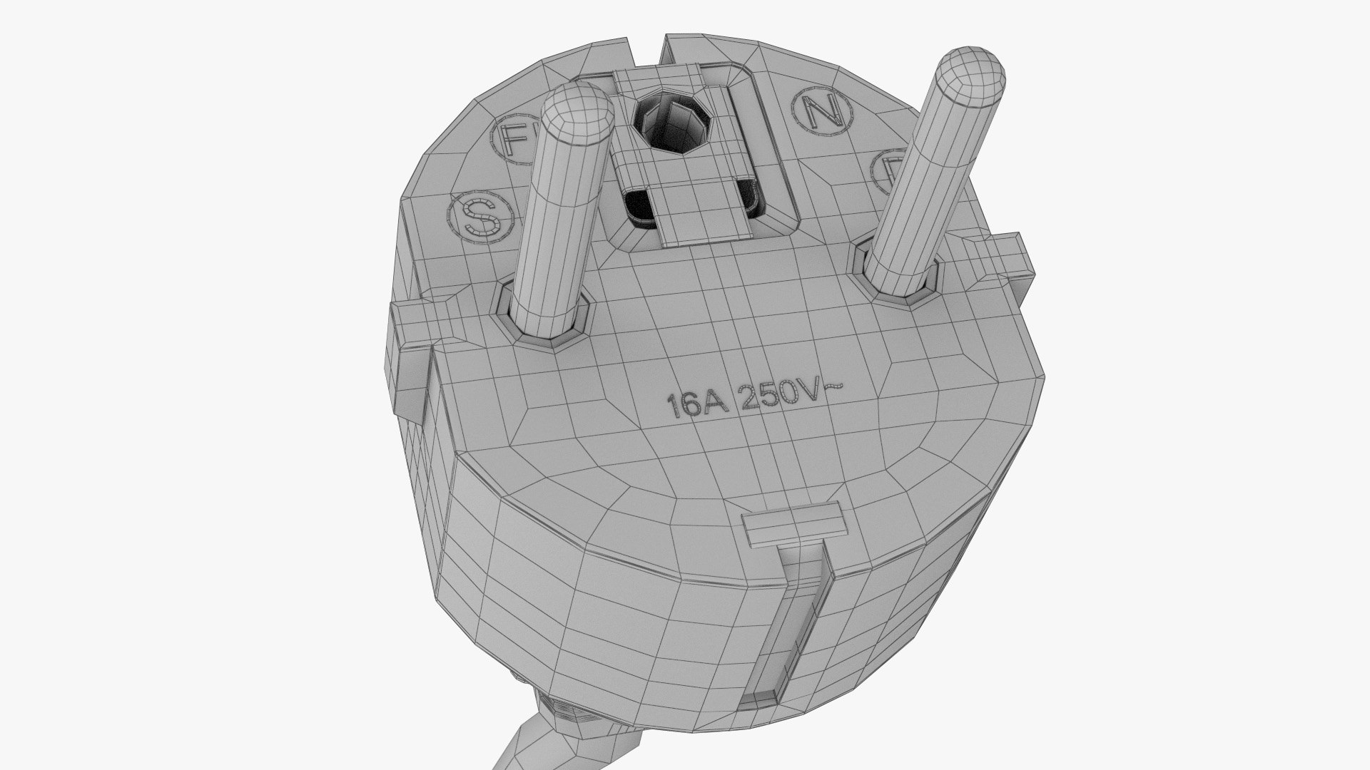 3D Model Power Plug White - TurboSquid 1863979
