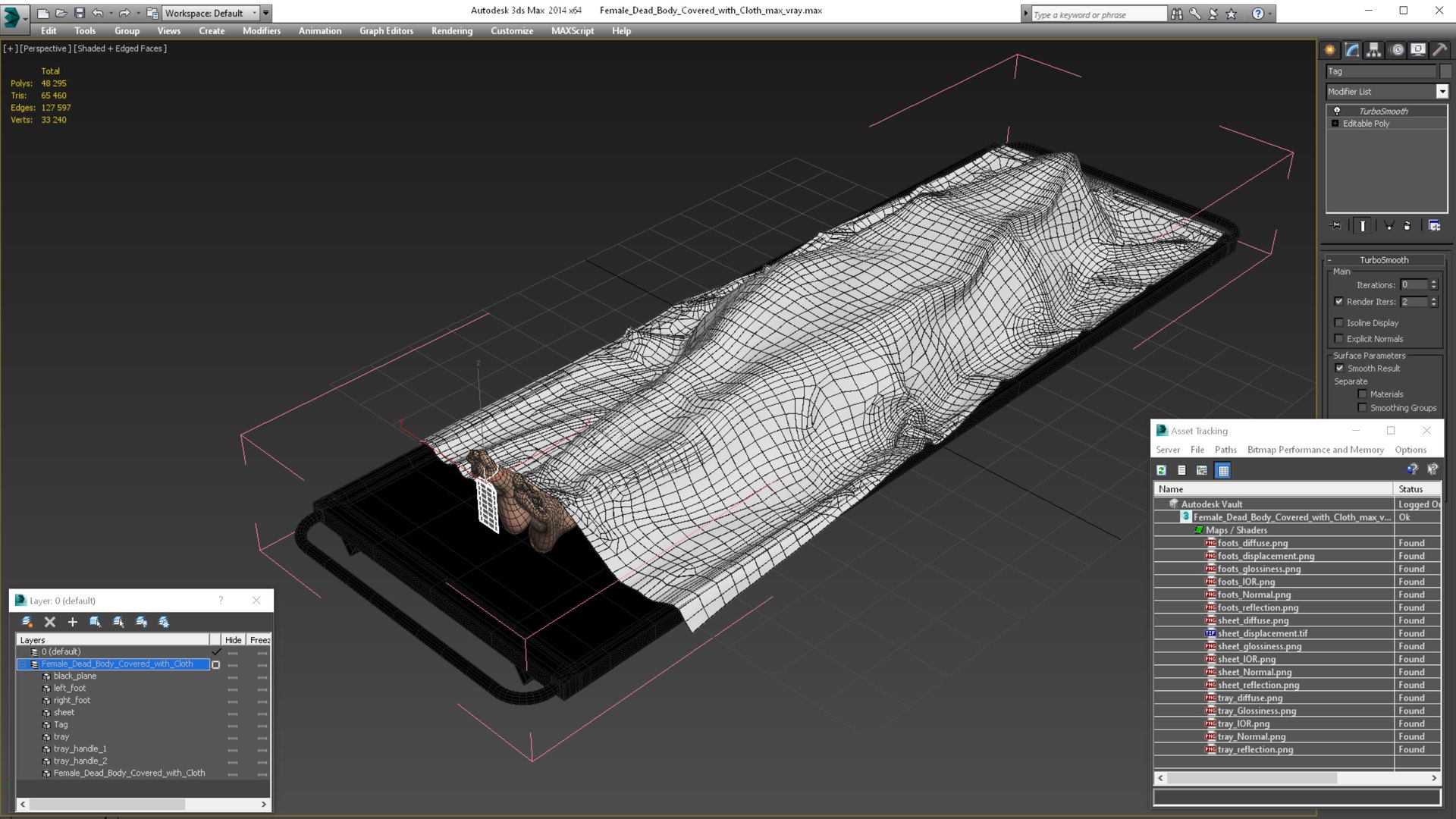 3D Female Dead Body Covered With Cloth Model - TurboSquid 1977372