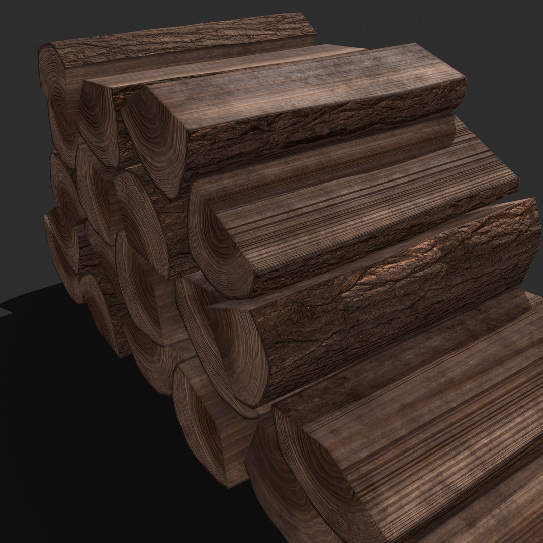 3D Wood Stack Pieces - TurboSquid 1730261