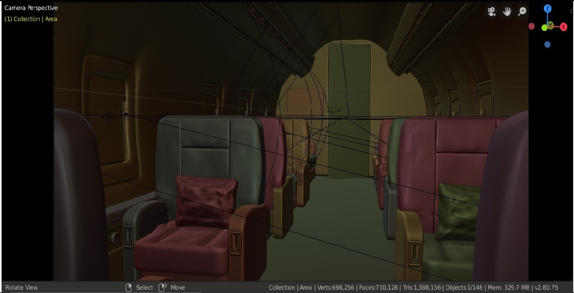 Realistic Private Jet Interior Model - TurboSquid 1503747