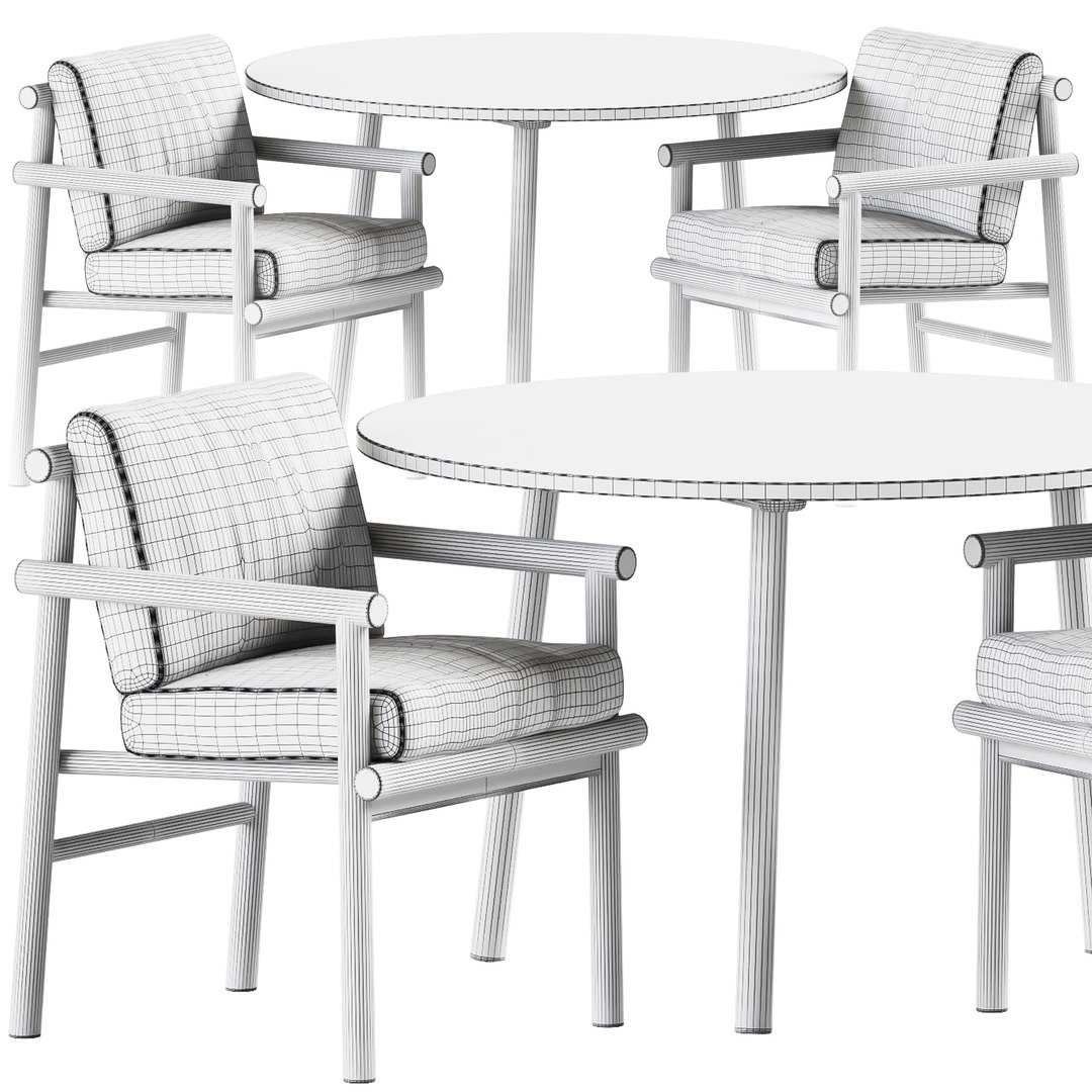 3D Paddle Table By Cruso And Ayana Chair By BB Italia - TurboSquid 2055608