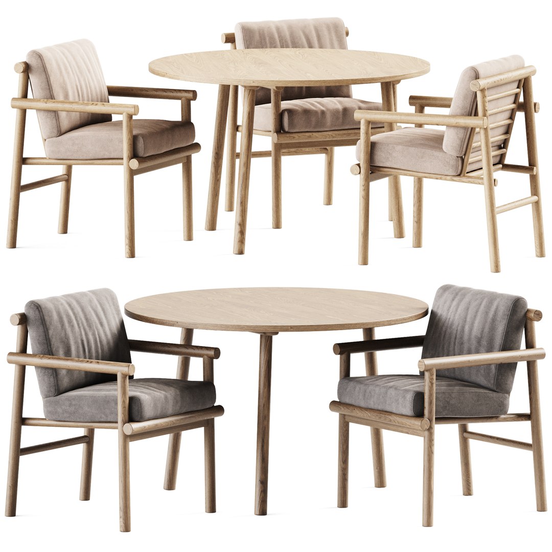 3D Paddle Table By Cruso And Ayana Chair By BB Italia - TurboSquid 2055608